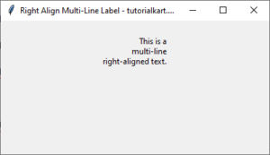 How to Right Align Text in Label in Tkinter Python