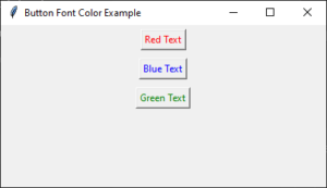 Tkinter Button fg option - Foreground or Text Color - Examples