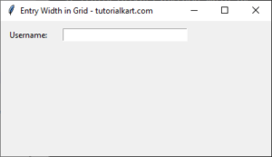 How to Set Width for Entry Widget in Tkinter Python