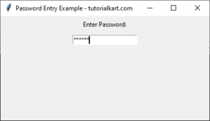 How to Use Entry Widget for Password in Tkinter Python