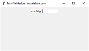 How to Setup Validation for Entry Widget in Tkinter Python