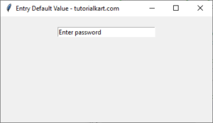 How to Set a Default Value for Entry Widget in Tkinter Python