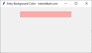 How to Set Background Color for Entry Widget in Tkinter Python
