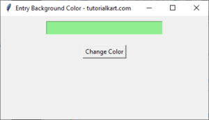 How to Set Background Color for Entry Widget in Tkinter Python