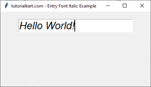 How to Set Font Size for Entry Widget in Tkinter Python