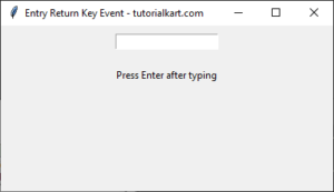 What are the Events Available for Entry Widget in Tkinter Python
