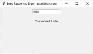 What are the Events Available for Entry Widget in Tkinter Python