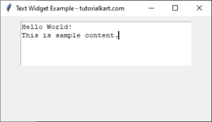 Tkinter Text Widget in Python