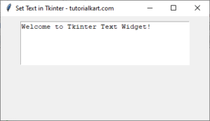 How to Set a Value in Text Widget in Tkinter Python
