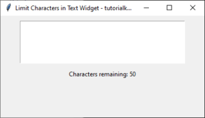 How to Limit Characters in Text Widget in Tkinter Python