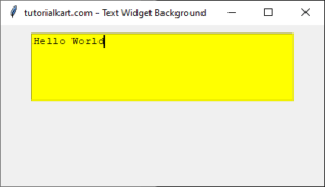How to Set Background Color for Text Widget in Tkinter Python