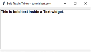 How to Set Bold Font for Text Widget in Tkinter Python