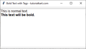 How to Set Bold Font for Text Widget in Tkinter Python
