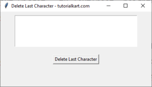 How to Delete Last Character in Text Widget in Tkinter Python