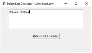 How to Delete Last Character in Text Widget in Tkinter Python