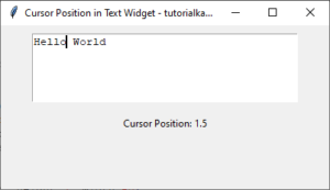 How to Get Cursor Position in Text Widget in Tkinter Python