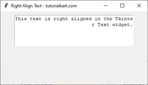 How to Right Align Text in Text Widget in Tkinter Python