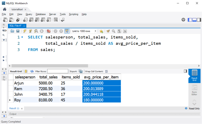 SQL Division Operator