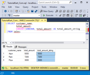 SQL CONVERT Function