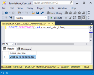 SQL GETUTCDATE Function