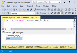 SQL USER_NAME() Function