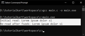 fseek() - C stdio.h - Syntax, Examples
