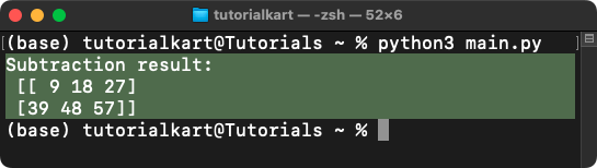 NumPy subtract() - Subtraction of Two Arrays Element-wise