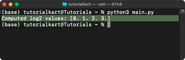 NumPy log2() - Base-2 Logarithm of Elements in Array