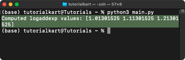 NumPy logaddexp() - Logarithm of Sum of Exponentials