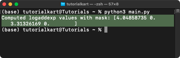 NumPy logaddexp() - Logarithm of Sum of Exponentials