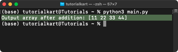 NumPy add() - Add Two Array Element-wise