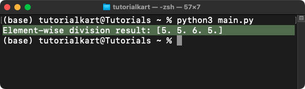 NumPy divide() - Element-wise Division of Two Arrays