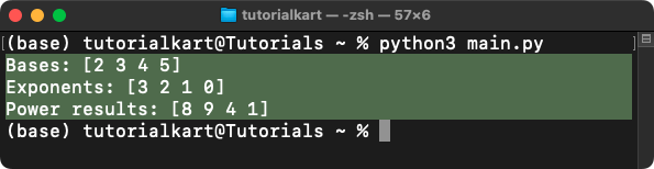 NumPy pow() - Raises Elements of Array to Power of Elements in Another ...