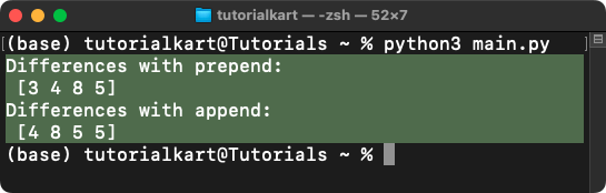NumPy diff() - Nth Discrete Difference of an Array