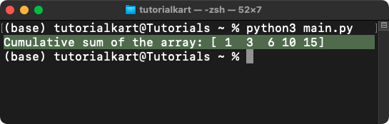 NumPy cumsum() - Cumulative Sum of Elements