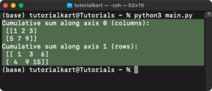 NumPy cumsum() - Cumulative Sum of Elements