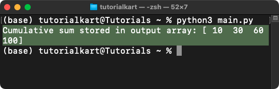 NumPy cumsum() - Cumulative Sum of Elements