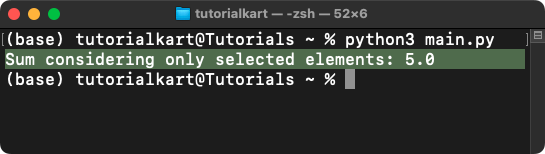 NumPy nansum() - Sum of Array Elements Containing NaN