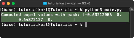 NumPy expm1() - Exponential Minus One For Each Element in Array