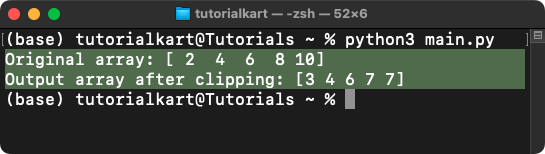 NumPy clip() - Limit Values in Array