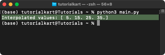 NumPy interp() - 1D Linear Interpolation