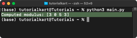NumPy mod() - Remainder of Division with Sign