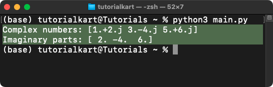 NumPy imag() - Extract Imaginary Part of Complex Number or Array