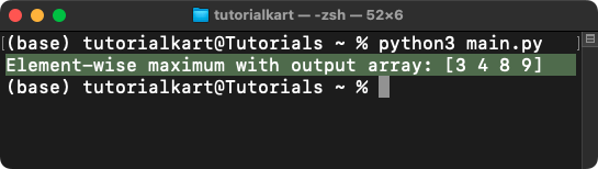 NumPy fmax() - Maximum of Two Arrays Ignoring NaN