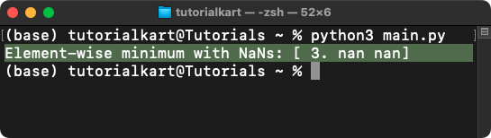 NumPy minimum() - Minimum of Two Arrays Element-wise