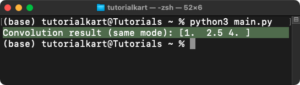 NumPy convolve() - Binary Convolution of Two 1D Arrays