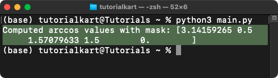 NumPy arccos() - Trigonometric Inverse Cosine
