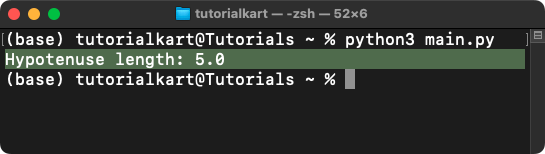 NumPy hypot() - Hypotenuse Function