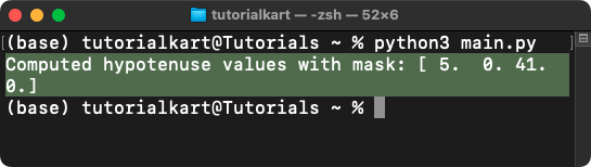 NumPy hypot() - Hypotenuse Function