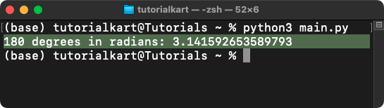 NumPy radians() - Convert Degrees to Radians